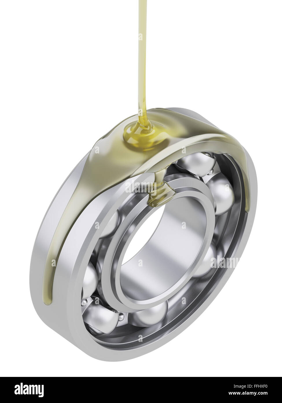 Oiling ball bearing close-up isolated on white Stock Photo - Alamy