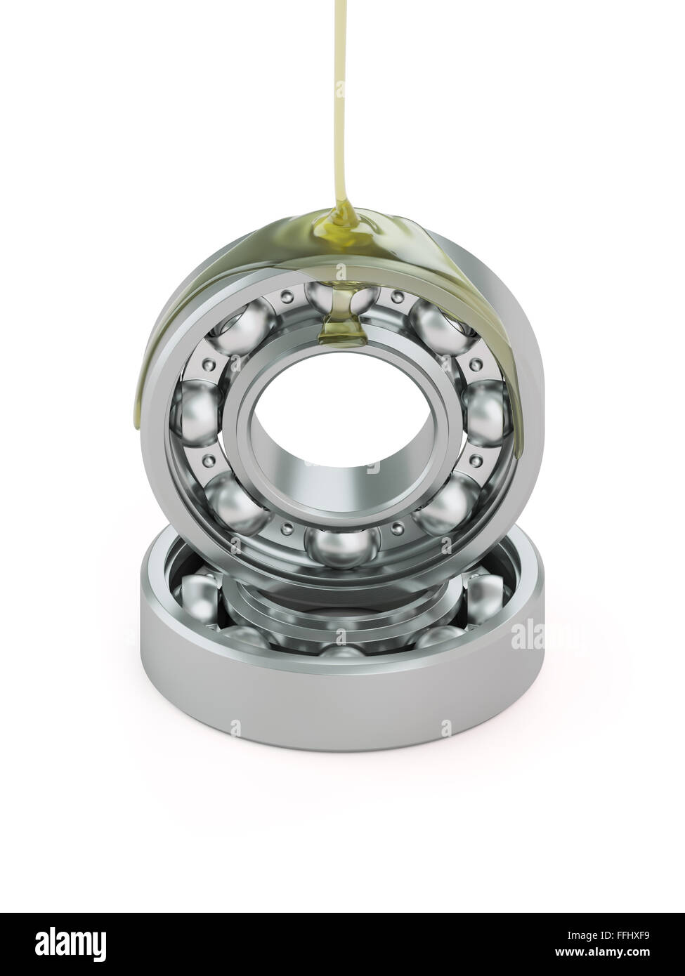 Oiling ball bearing close-up isolated on white Stock Photo - Alamy