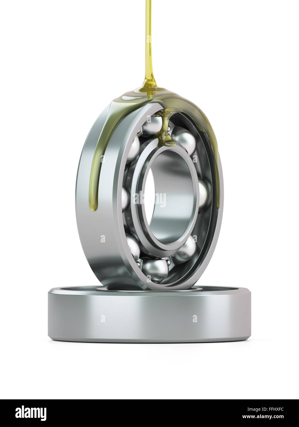 Oiling ball bearing close-up isolated on white Stock Photo - Alamy