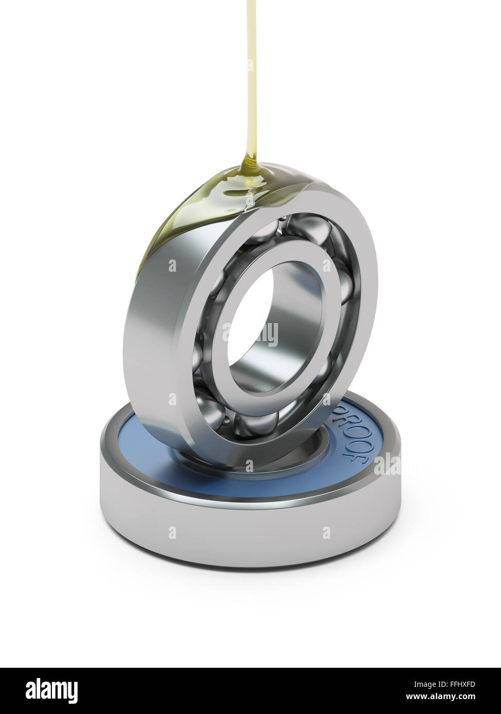 Oiling ball bearing close-up isolated on white Stock Photo - Alamy