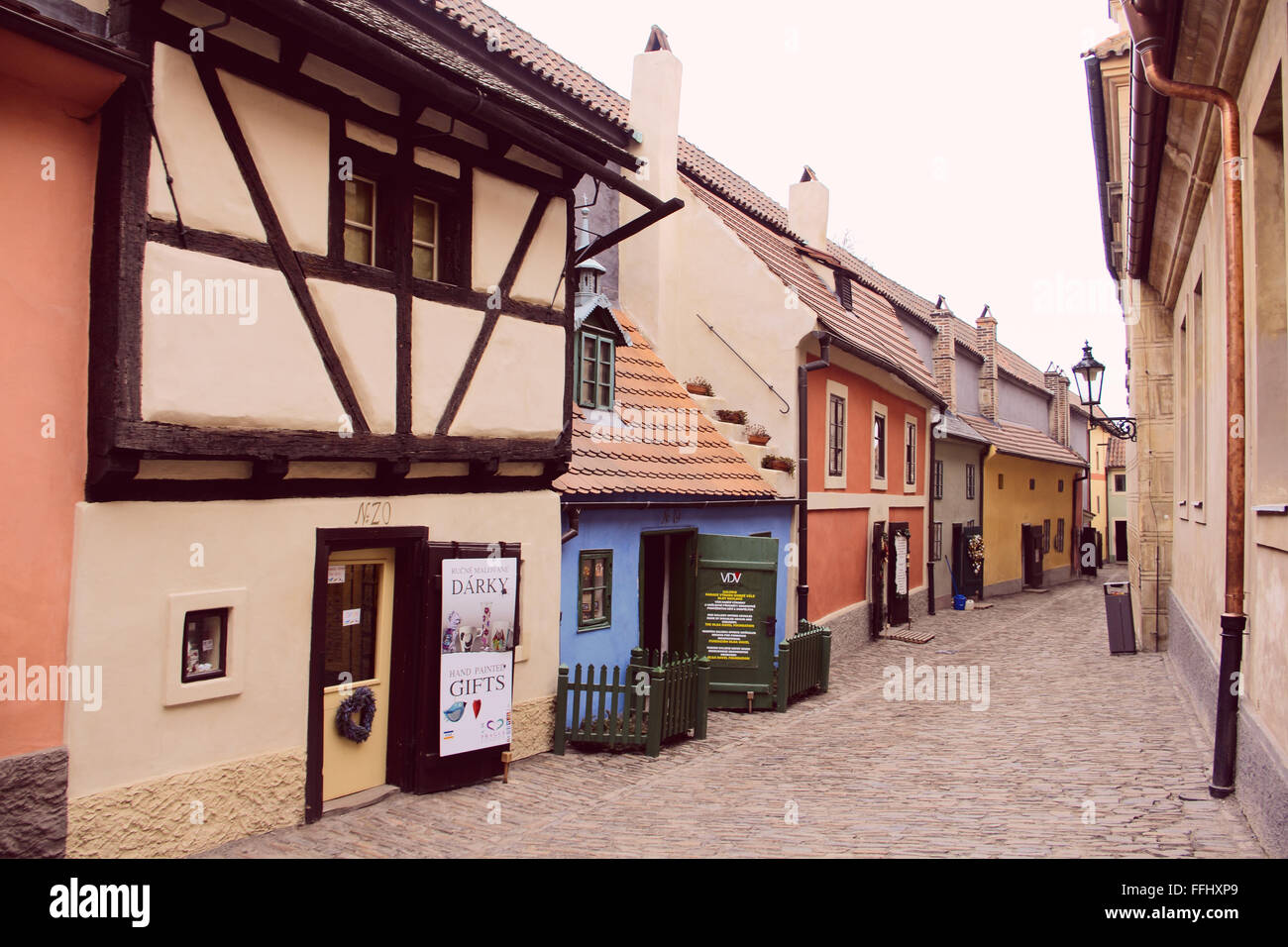 Colorful Zlata ulicka - Golden street, Prague, Czech Republic Stock ...