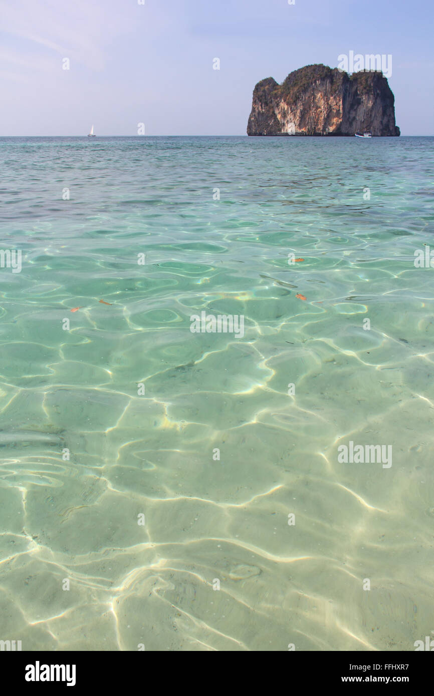 Beautiful Thai landscape with pure transparent water and islands Stock ...