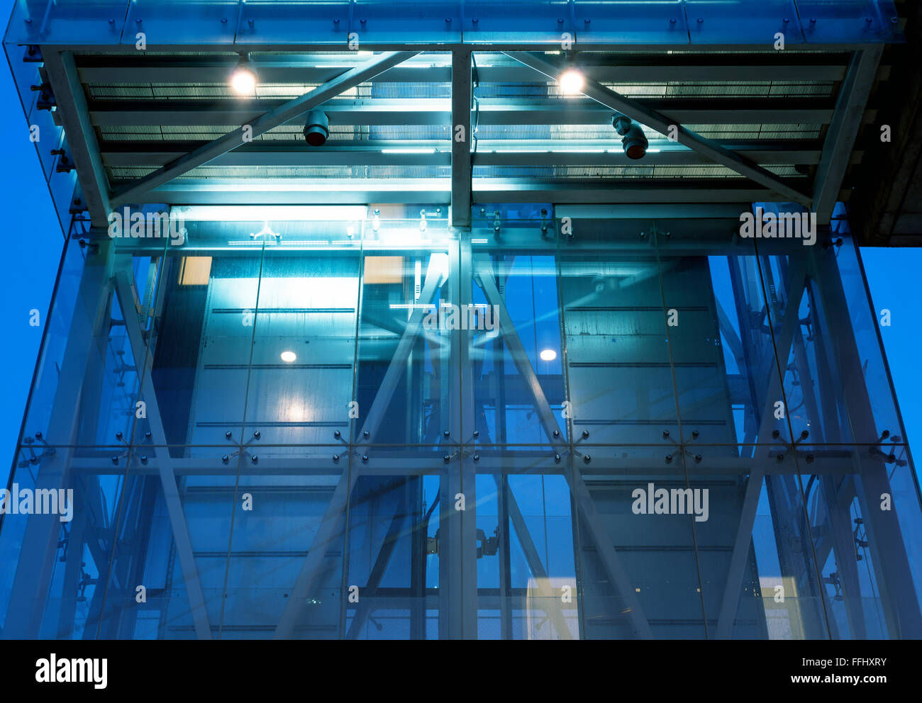 elevator, structure, night, urban Stock Photo - Alamy