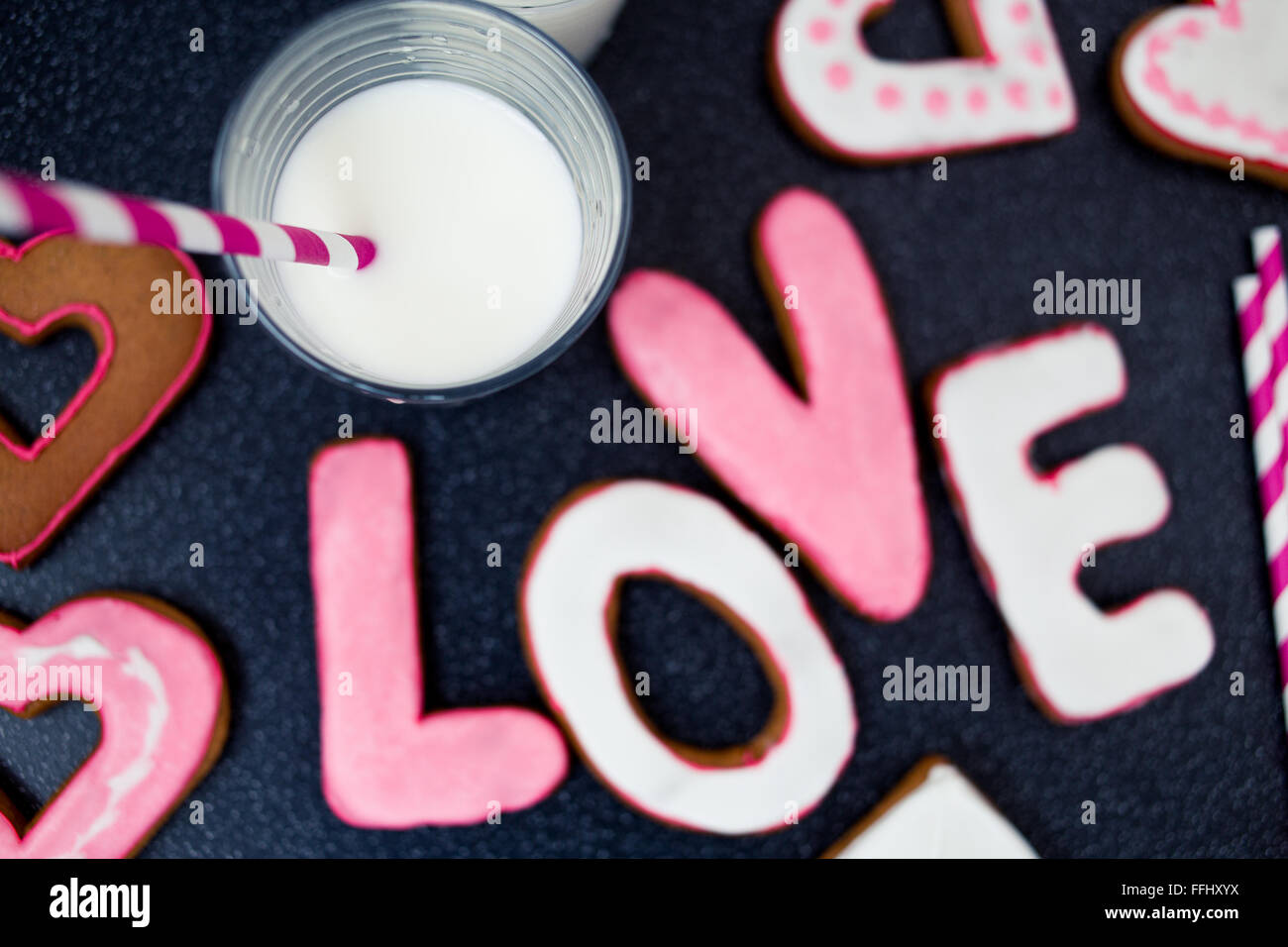 Valentine's day baking background Stock Photo - Alamy