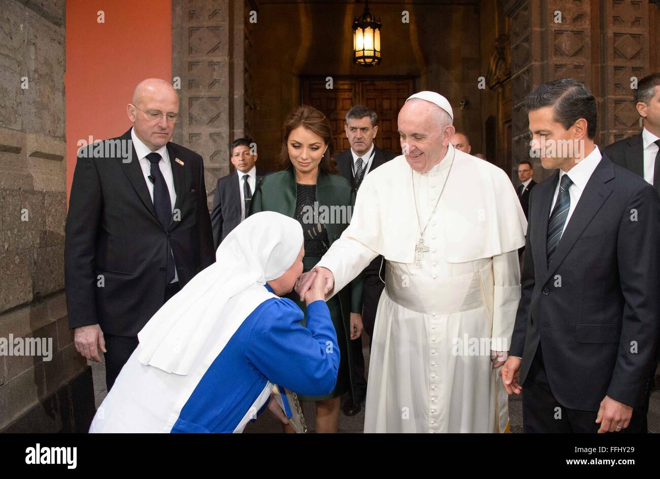 Mexico visit nun kisses hand hi-res stock photography and images - Alamy