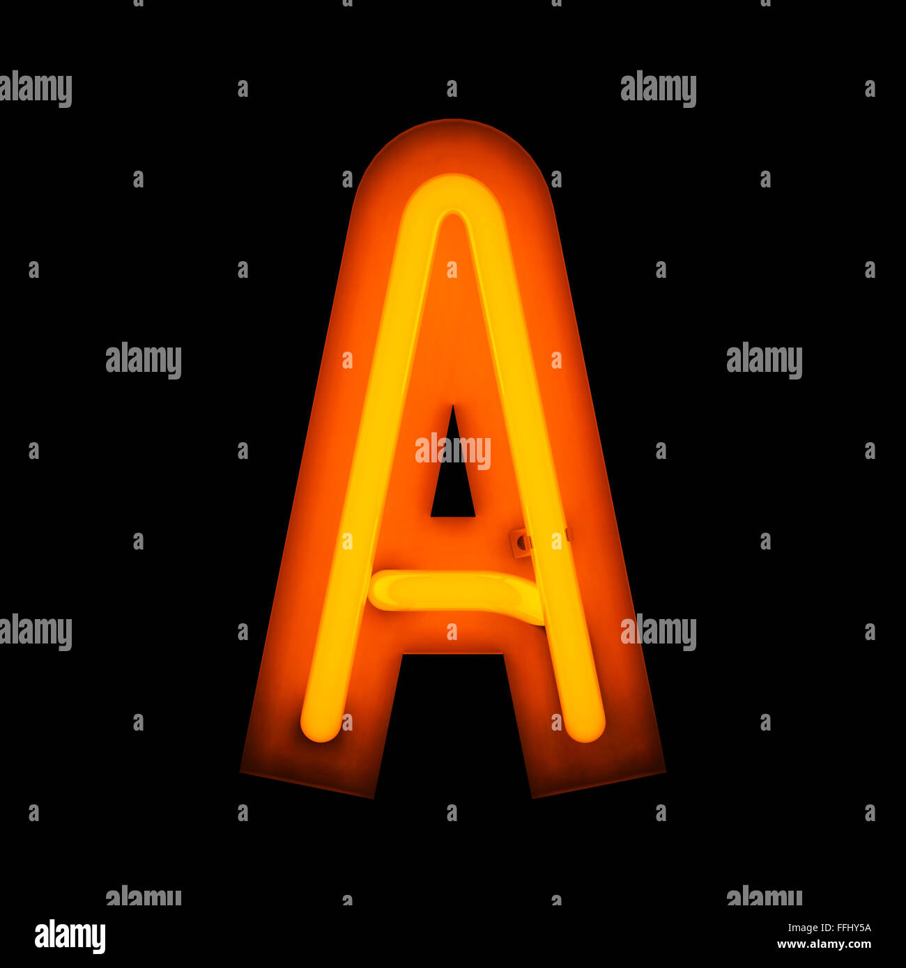 Neon Letter A from neon alphabet collection isolated on black Stock ...