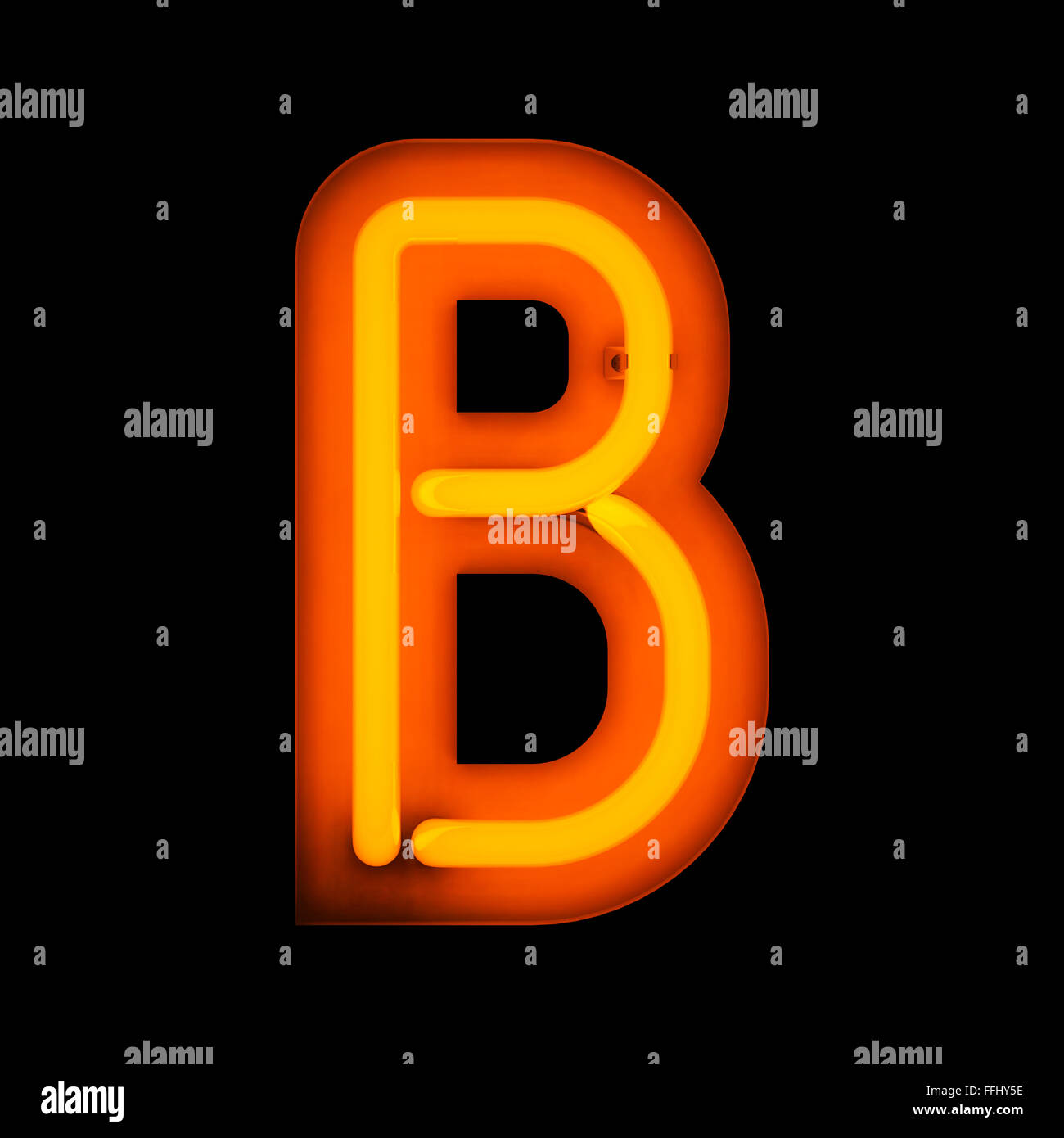 Neon Letter B from neon alphabet collection isolated on black Stock ...
