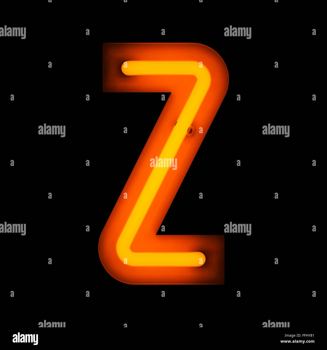 Neon Letter Z from neon alphabet collection isolated on black Stock ...