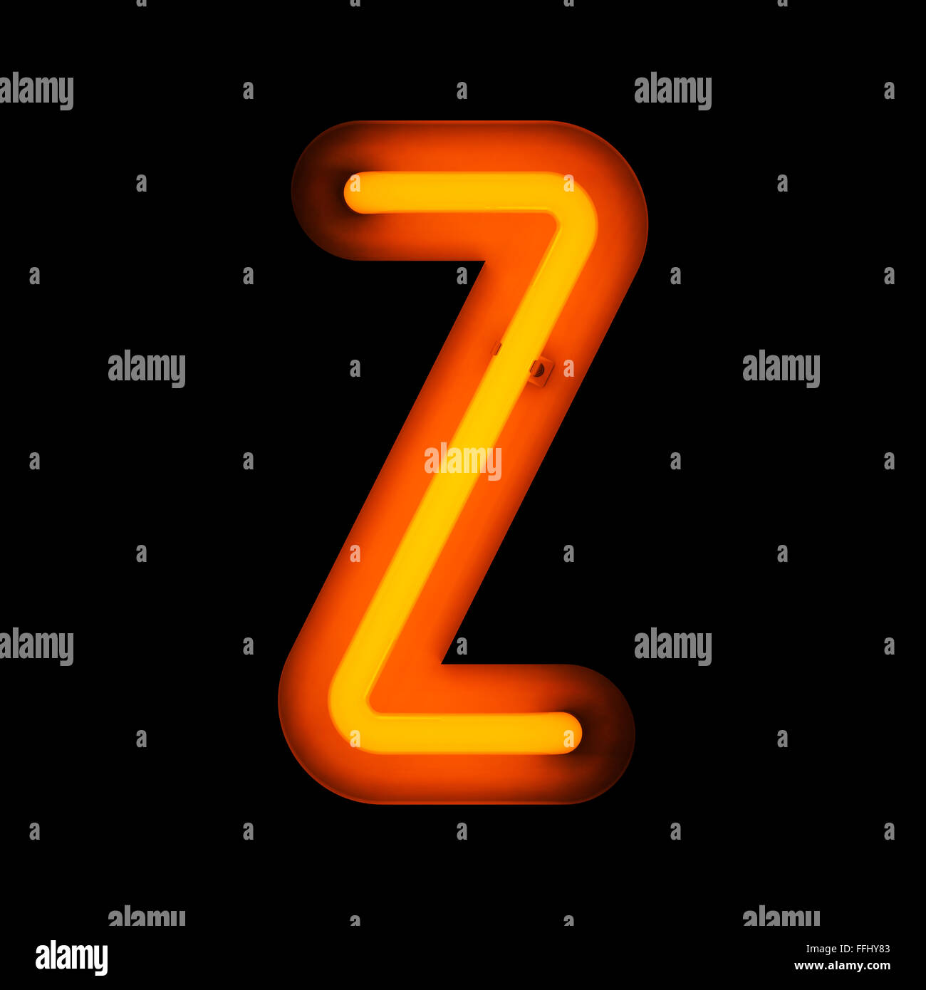 Neon Letter Z from neon alphabet collection isolated on black Stock ...
