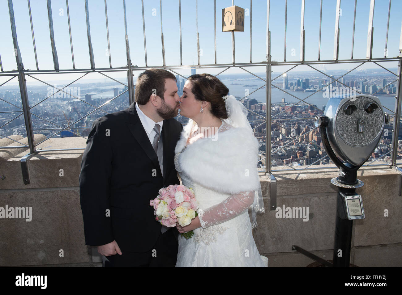 New York, NY, USA. 14th Feb, 2016. Stacey Price and Andrew Frye of ...