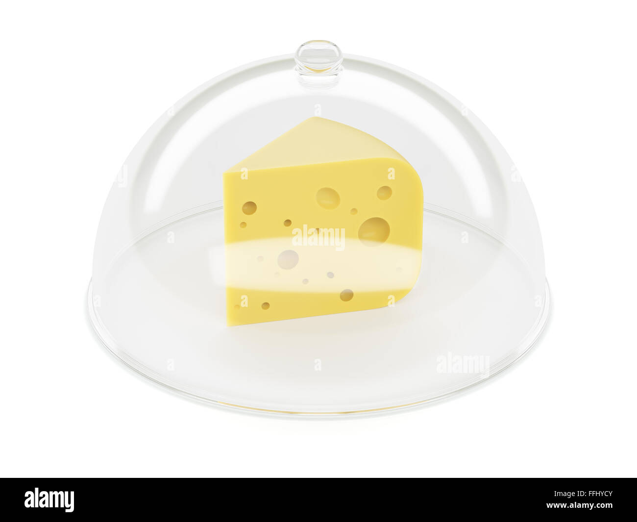 Cheese under glass cover reward concept Stock Photo - Alamy