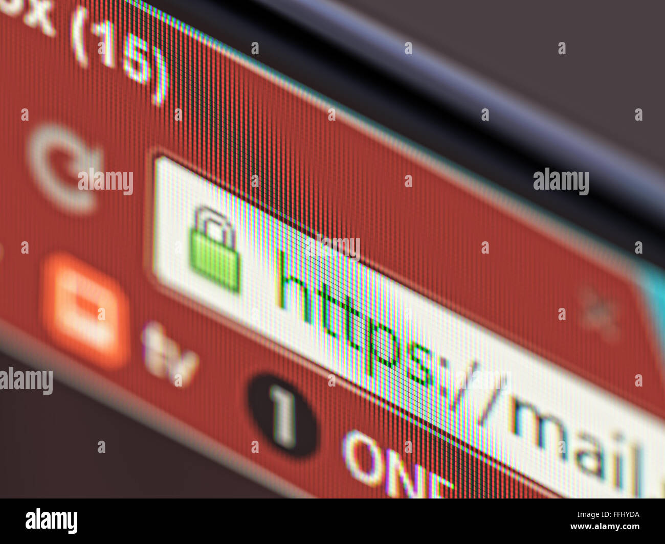 HTTPS secure connection sign in browser address bar on computer display ...