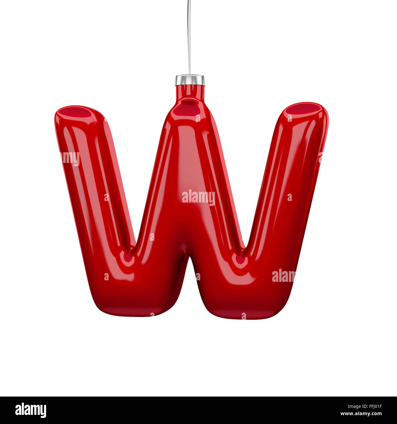 Christmas Tree Font: W letter isolated on white Stock Photo - Alamy