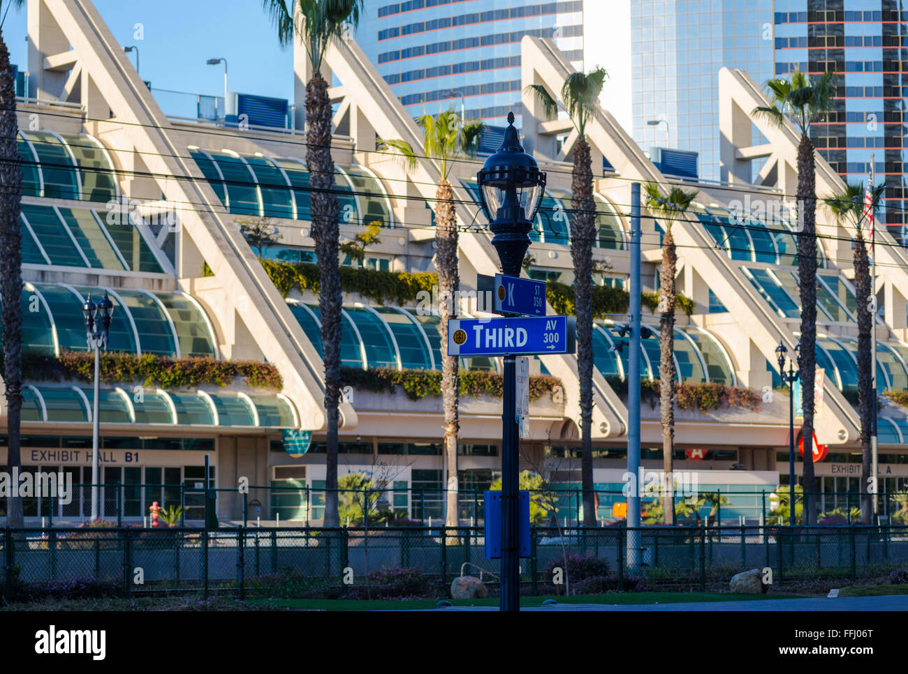 Thirde Avenue Street sign. Downtown San Diego, California, USA Stock ...