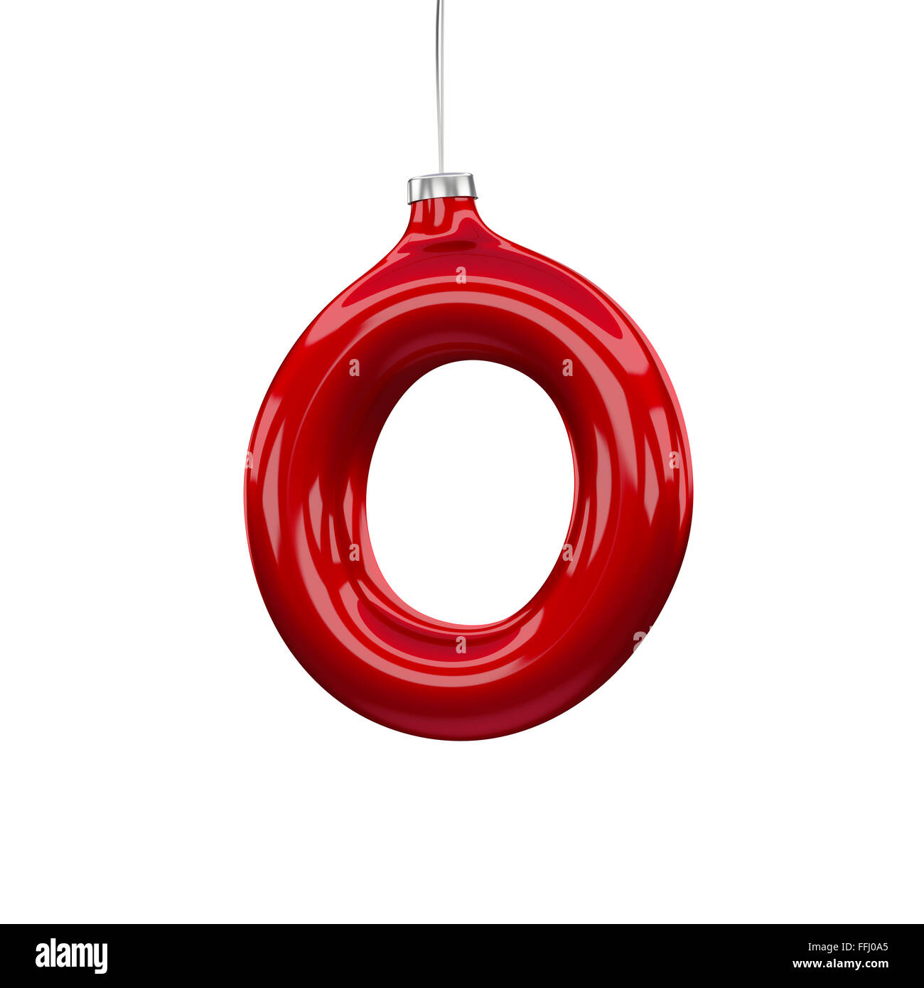 Christmas Tree Font: O letter isolated on white Stock Photo - Alamy