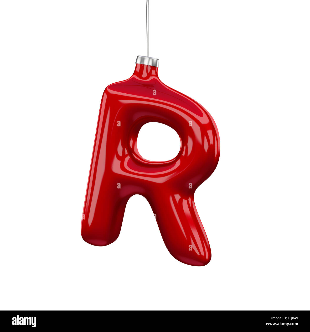 Christmas Tree Font: R letter isolated on white Stock Photo - Alamy