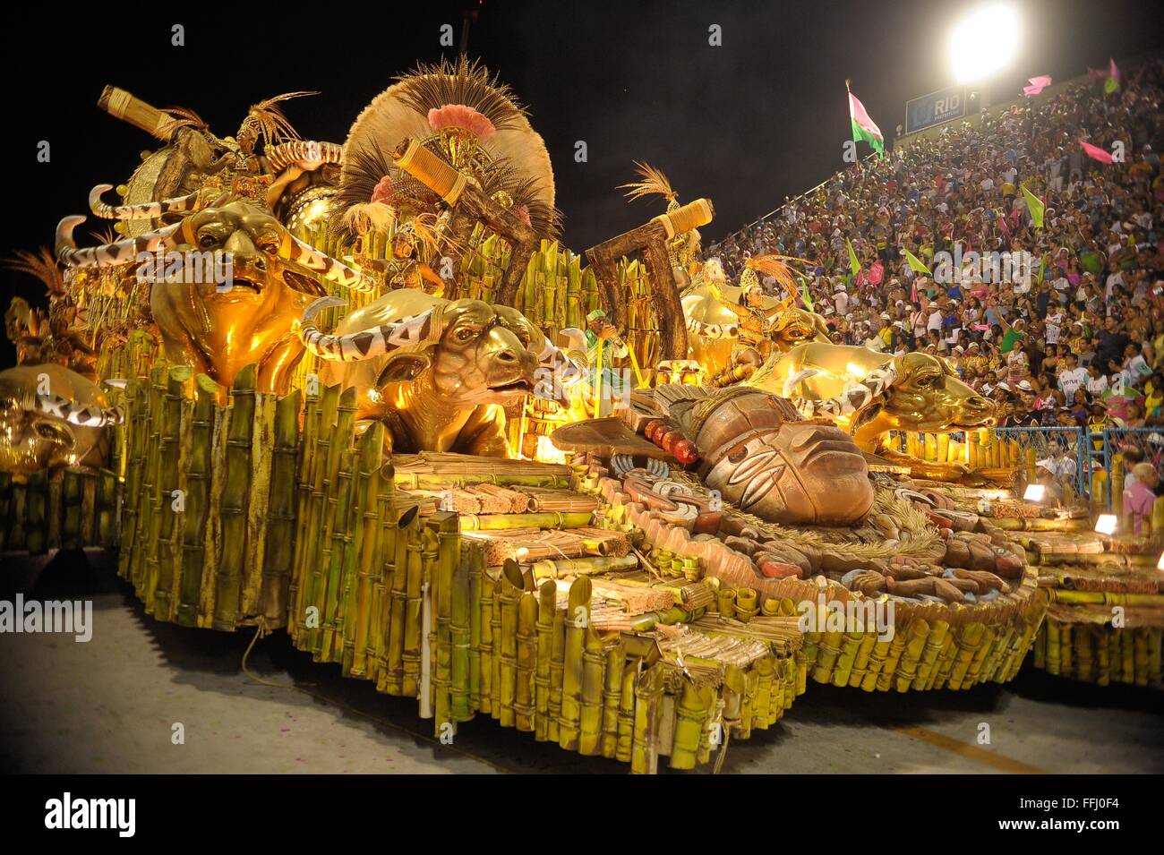 Samba floats in the Sambadrome during the parade of champions following ...