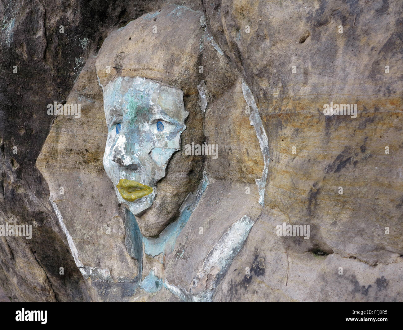 Rock relief - face of the Sphinx Stock Photo - Alamy