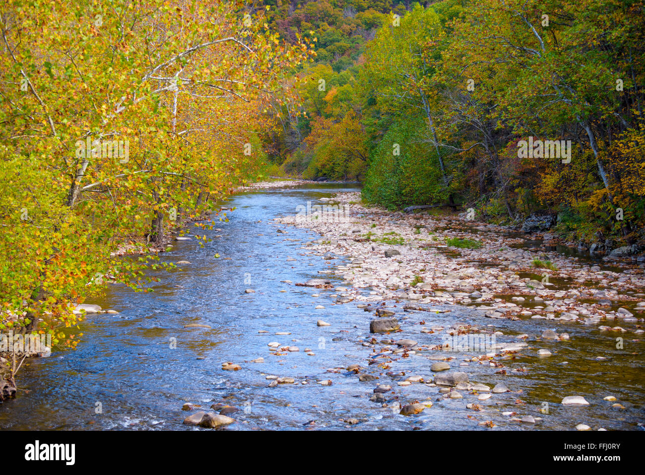 Seneca Rocks State Park, West Virginia, USA. North Fork, South Branch ...