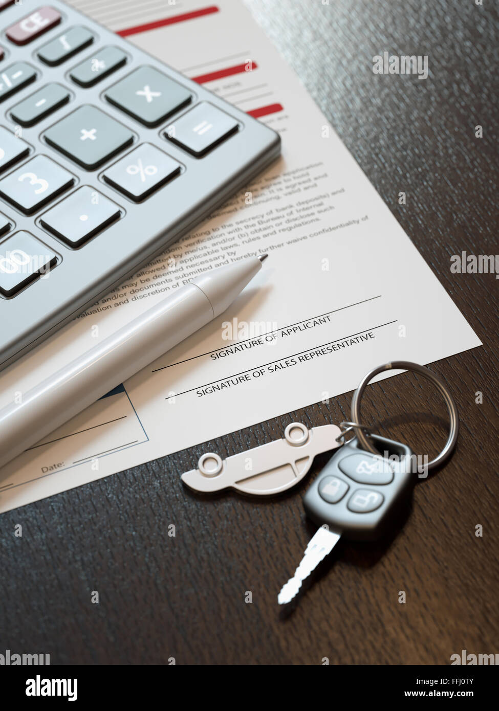 Car loan calculation concept with car keys Stock Photo - Alamy