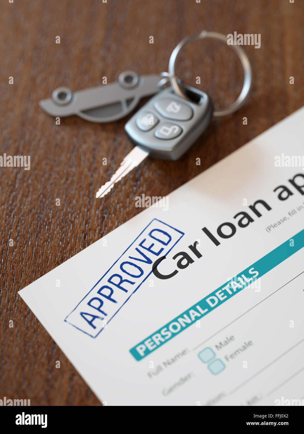 Approved car loan application with car keys Stock Photo - Alamy