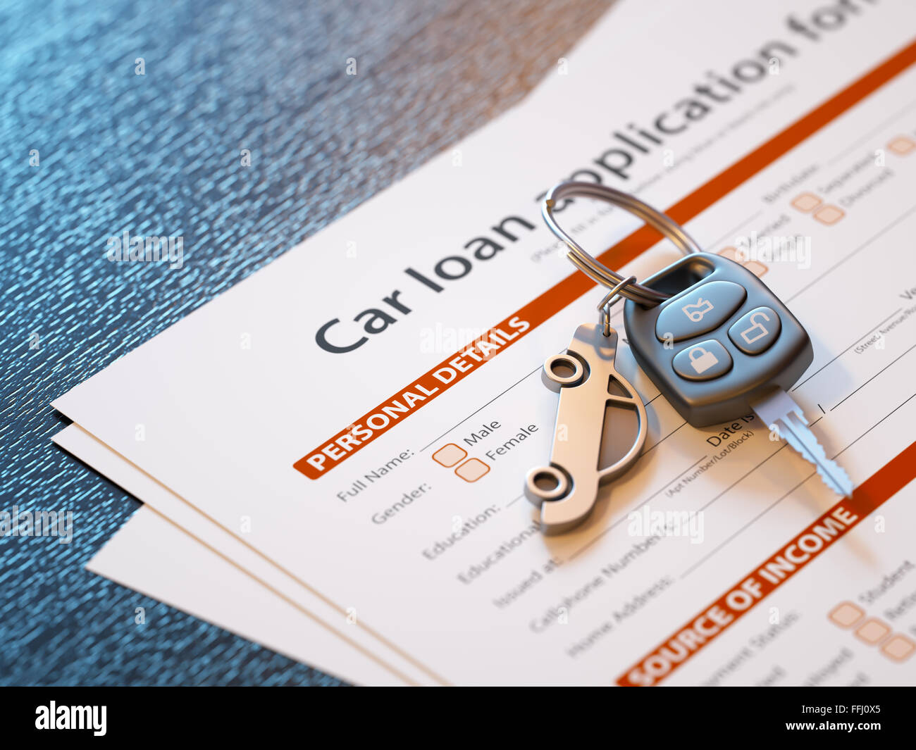 Car loan application with car keys Stock Photo - Alamy