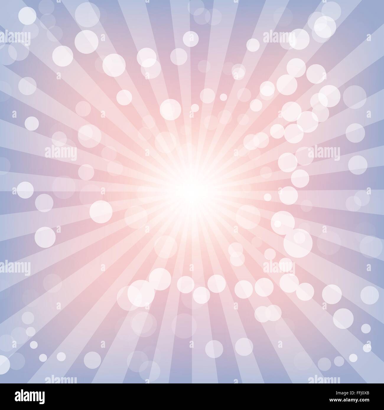 Bokeh abstract lights on Sun Sunburst Pattern. Rose Quartz and Serenity ...