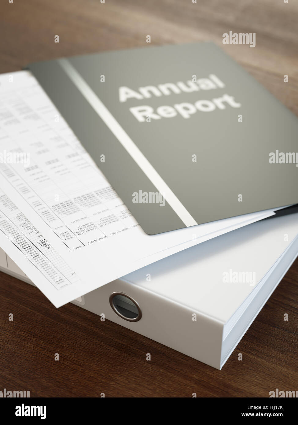 Annual report folders with paper close-up Stock Photo - Alamy