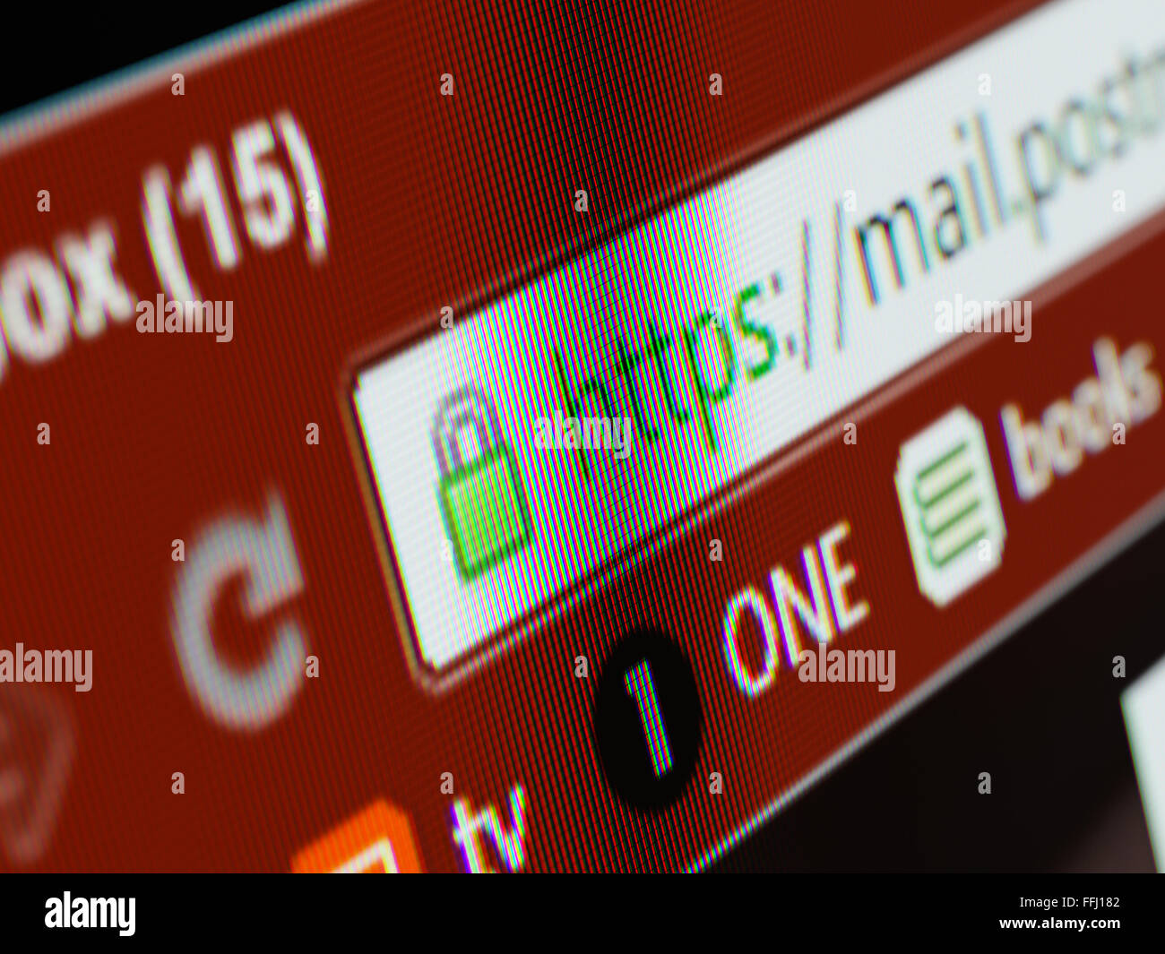 HTTPS secure connection sign in browser address bar on computer display ...