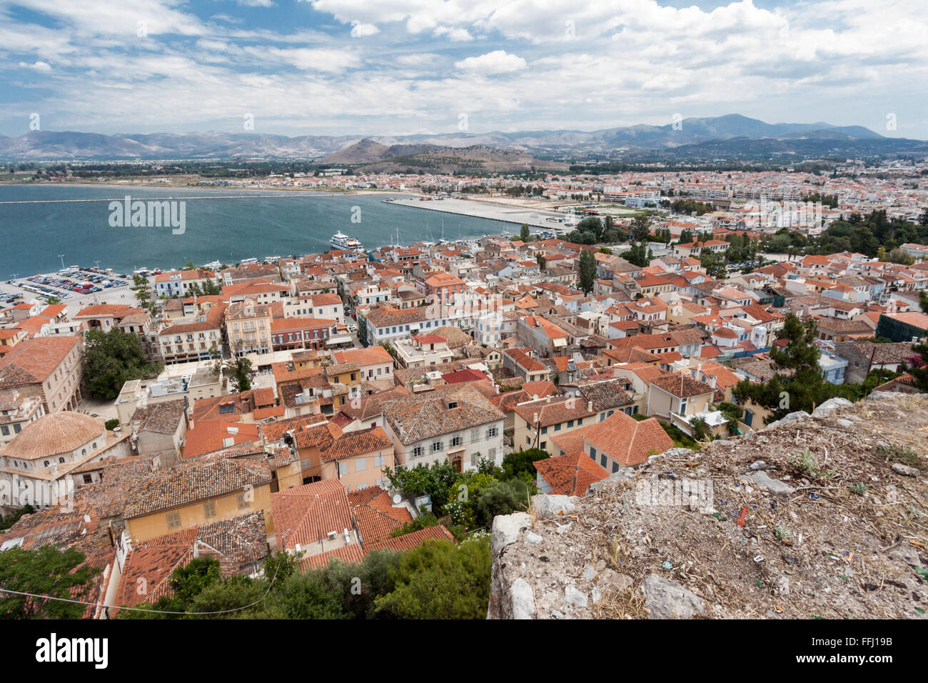 Historical Nafplio and the Argolic Gulf Peloponnese, Greece Stock Photo ...