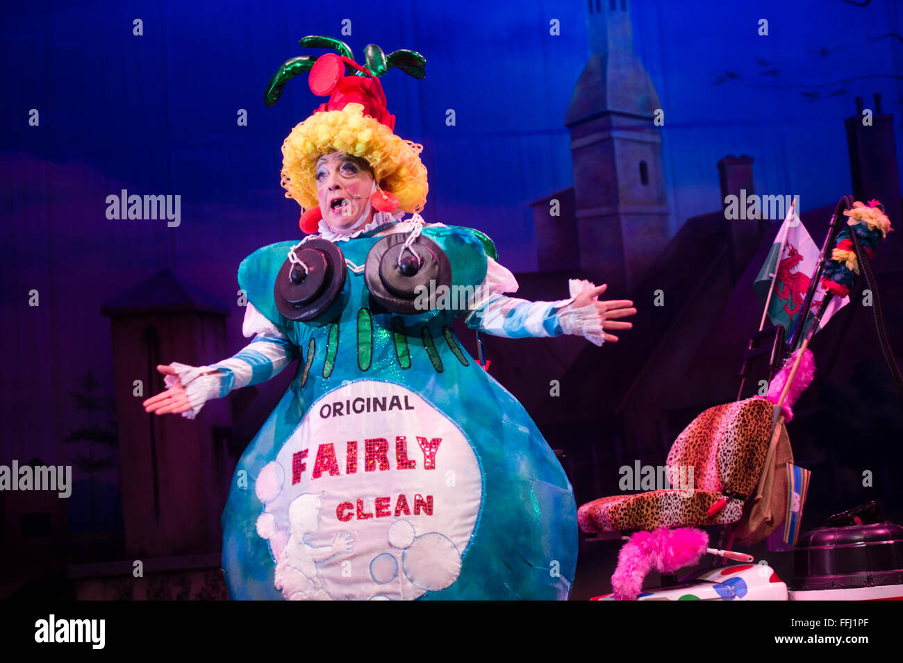 The Pantomime Dame - non-professional male actor in traditional ...
