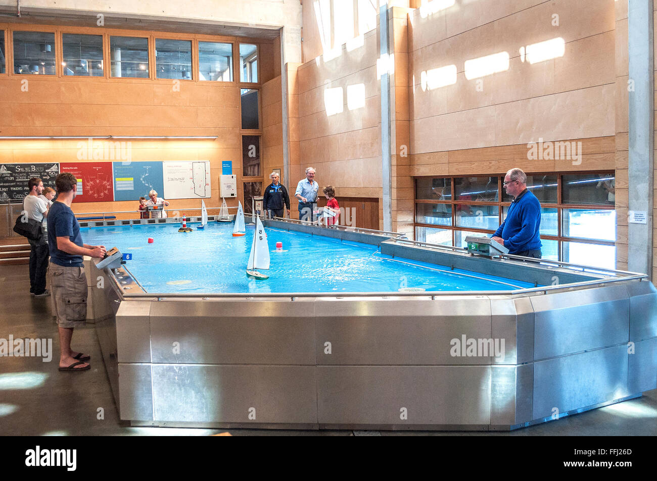 Visitors in the National Maritime museum in falmouth, Cornwall, UK ...