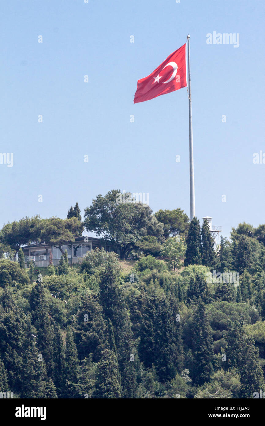 Turkish Flag Bosphorus Istanbul Turkey Stock Photo - Alamy