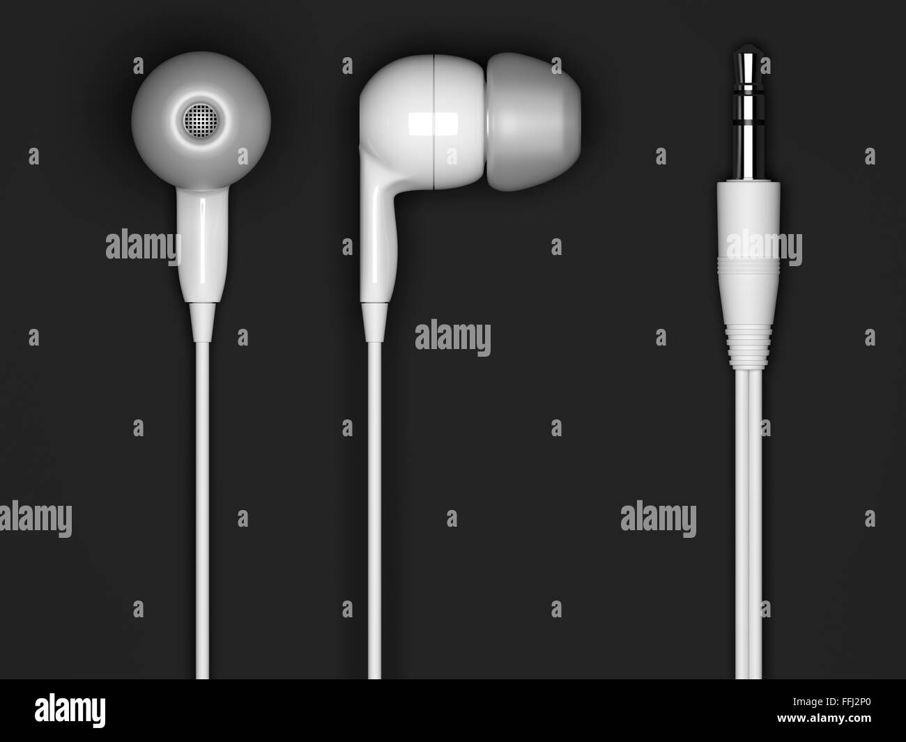 White in-ear phones Stock Photo - Alamy