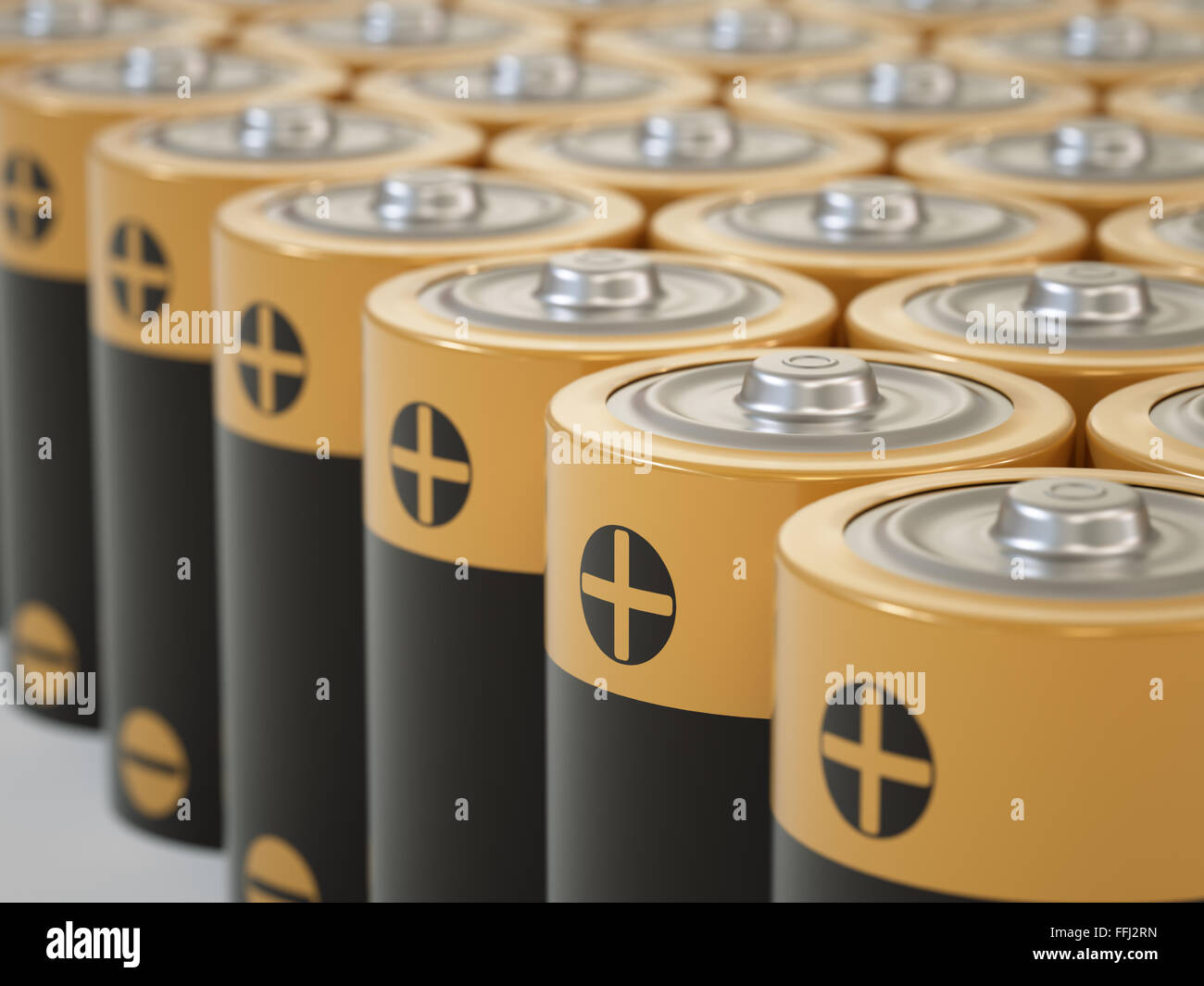 Set of AA-sized batteries Stock Photo - Alamy