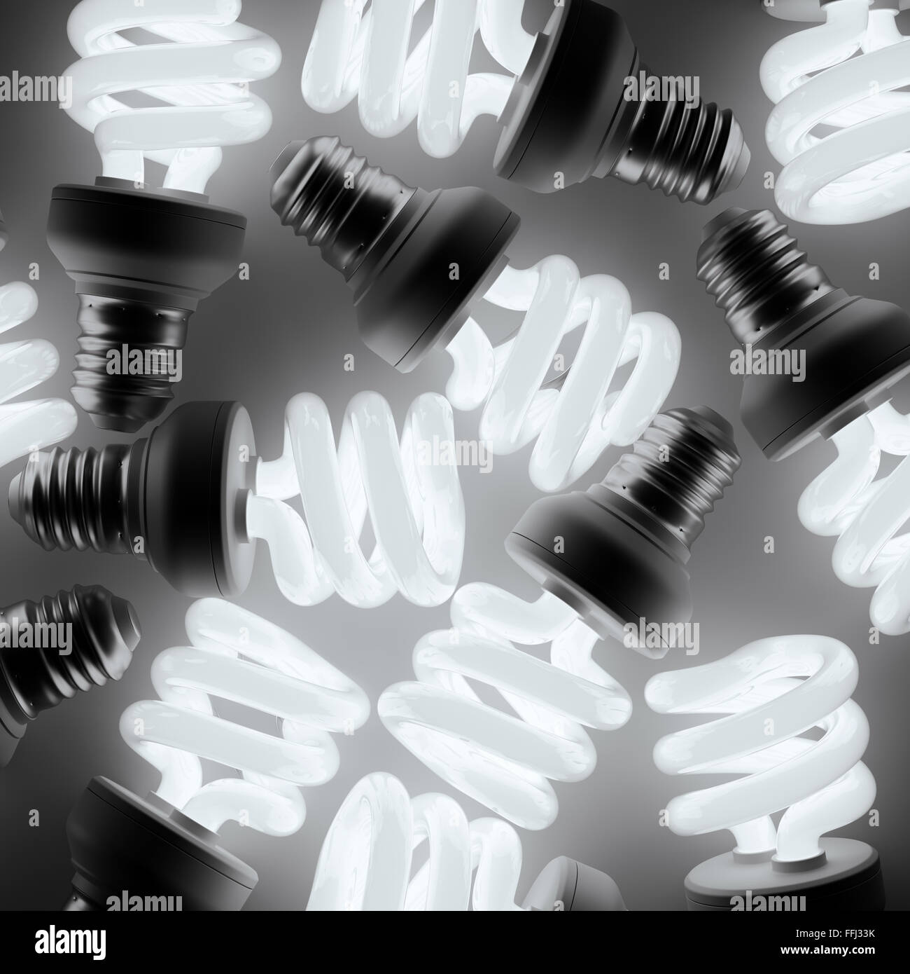 Glowing light bulbs on grey background Stock Photo - Alamy