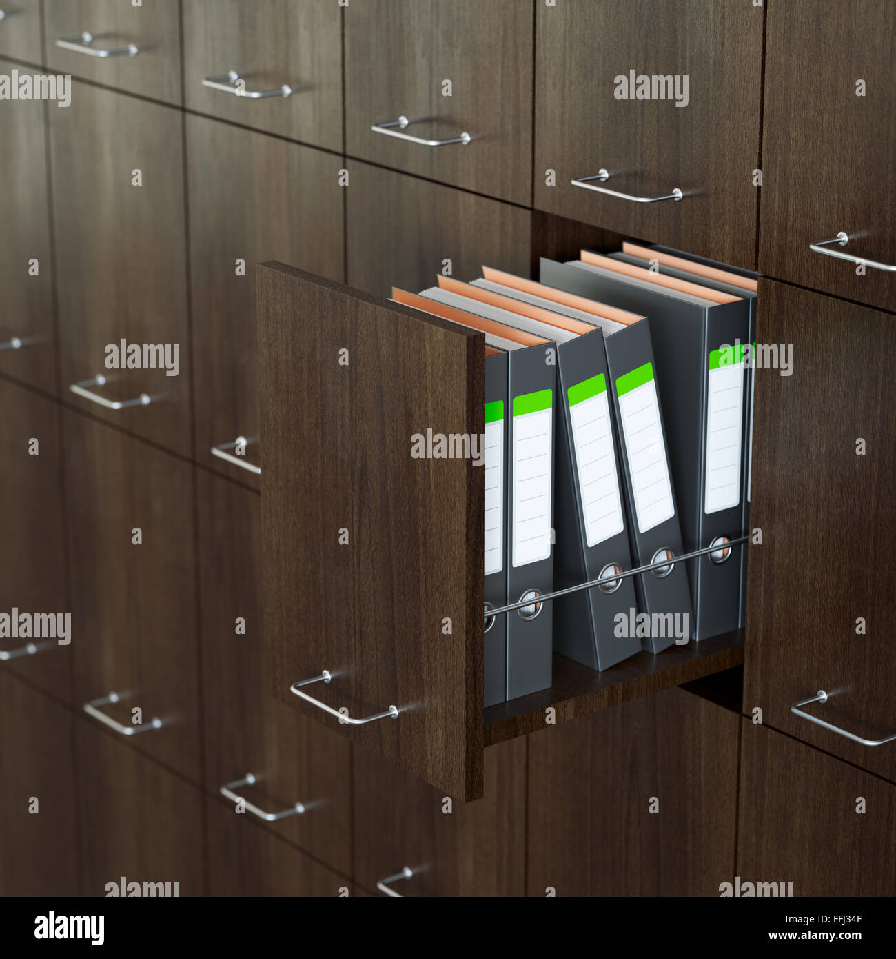 File cabinet with half-open drawer Stock Photo - Alamy