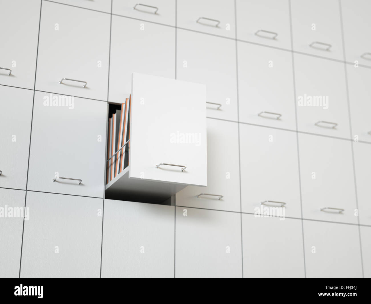 File cabinet with half-open drawer Stock Photo - Alamy