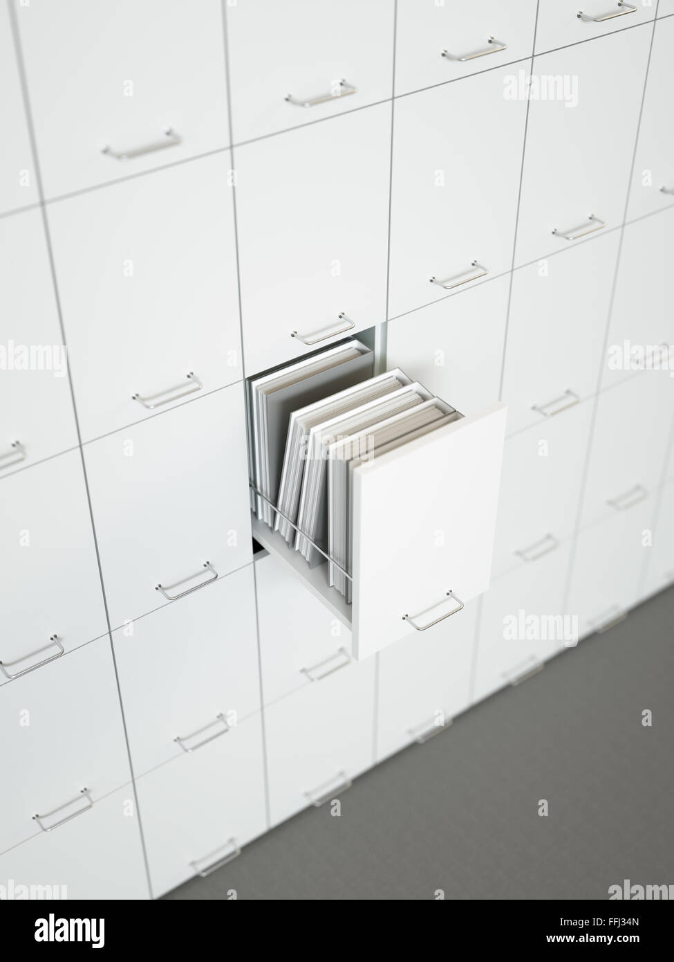 File cabinet with half-open drawer Stock Photo - Alamy
