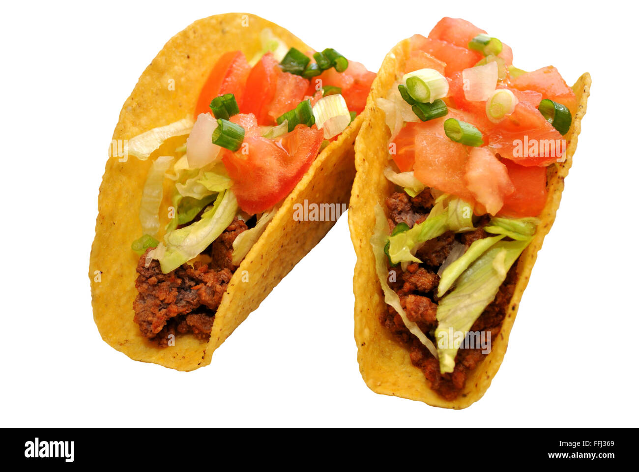 Two Tacos Isolated Over White Stock Photo - Alamy