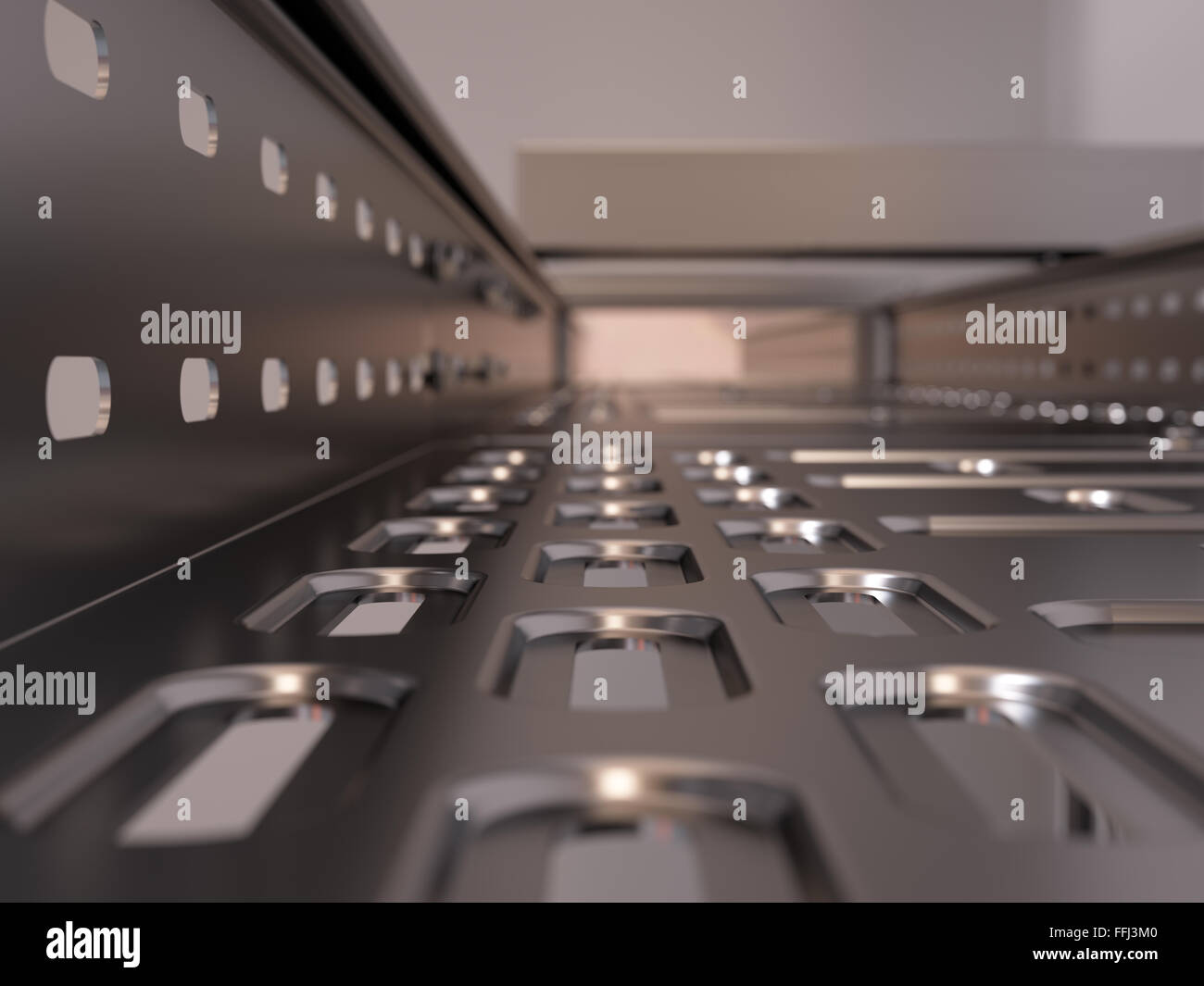 Metal cable tray close up Stock Photo - Alamy