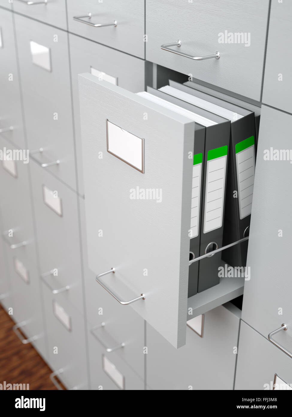 File cabinet with half-open drawer Stock Photo - Alamy