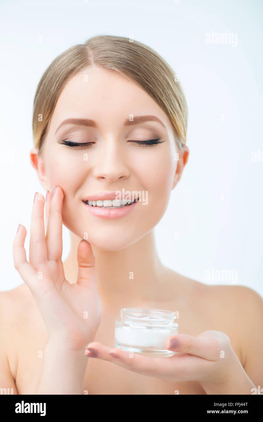 Active woman cream hands hi-res stock photography and images - Alamy