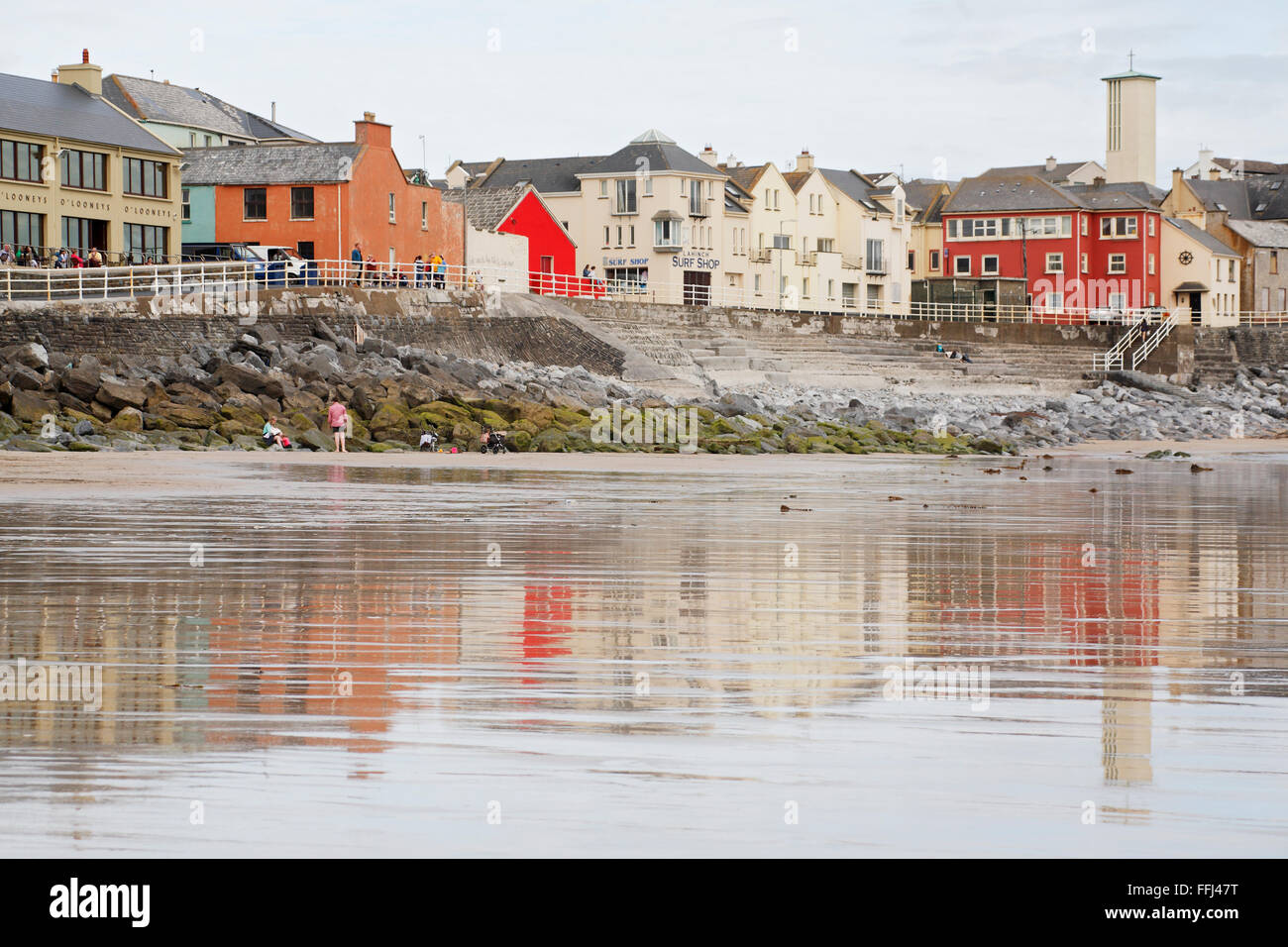 Liscannor mirroring on the beach, Co. Clare, Ireland Stock Photo - Alamy