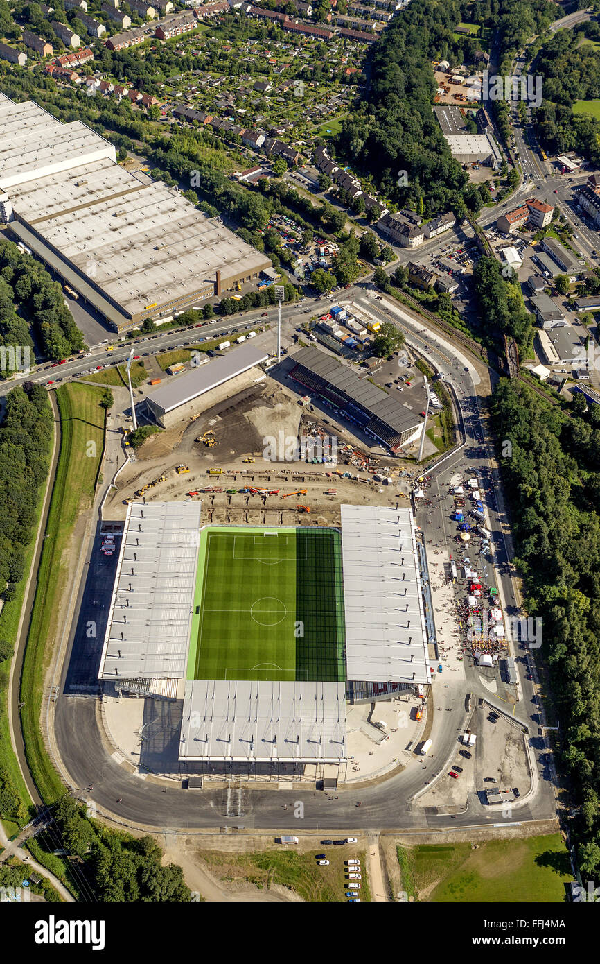 Aerial view, after the opening of the stadium Essen, construction ...