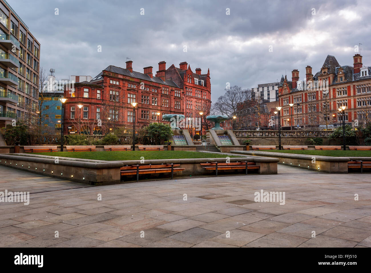 Millennium Square is a modern city square in Sheffield, England Stock ...