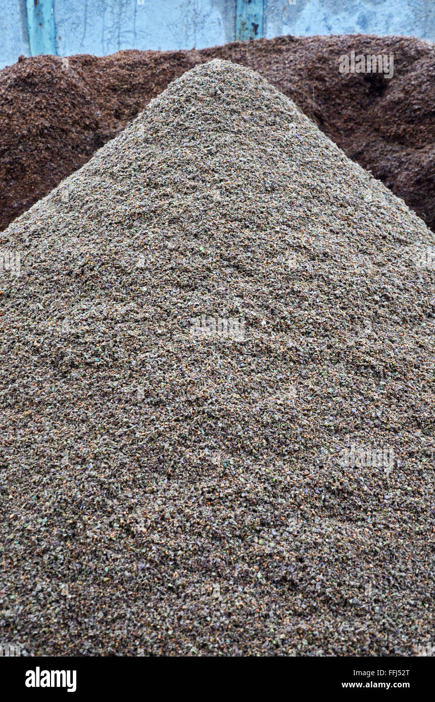 Olive press cake, or olive mill pomace, a byproduct of olive oil ...