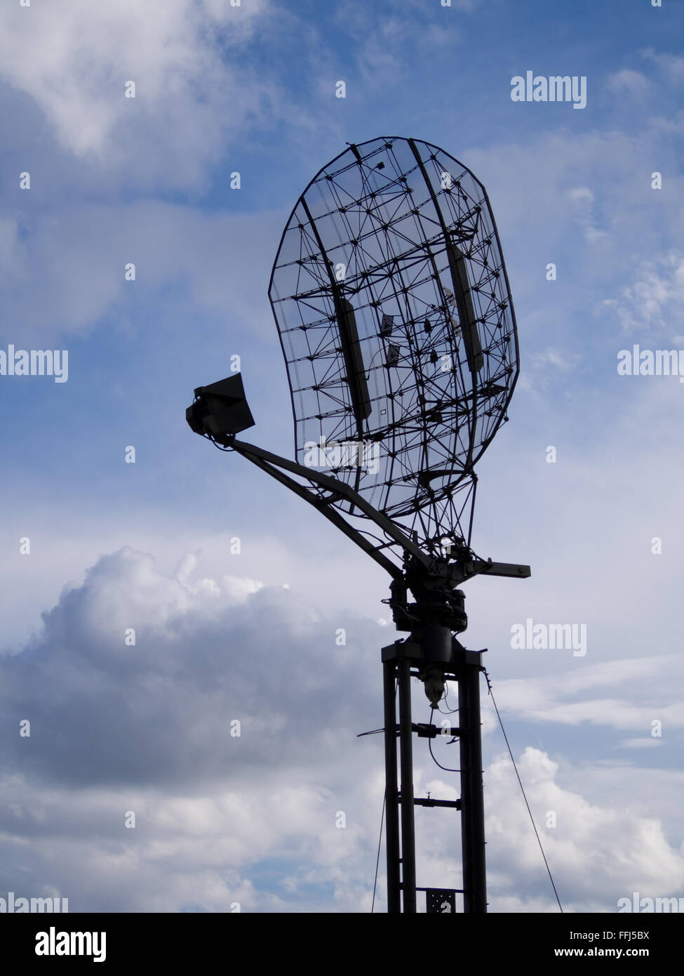 Air-defense radar against blue sky Stock Photo - Alamy
