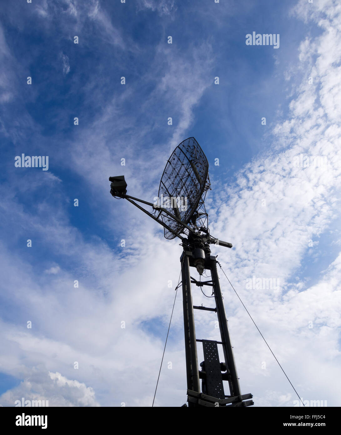 Air-defense radar against blue sky Stock Photo - Alamy