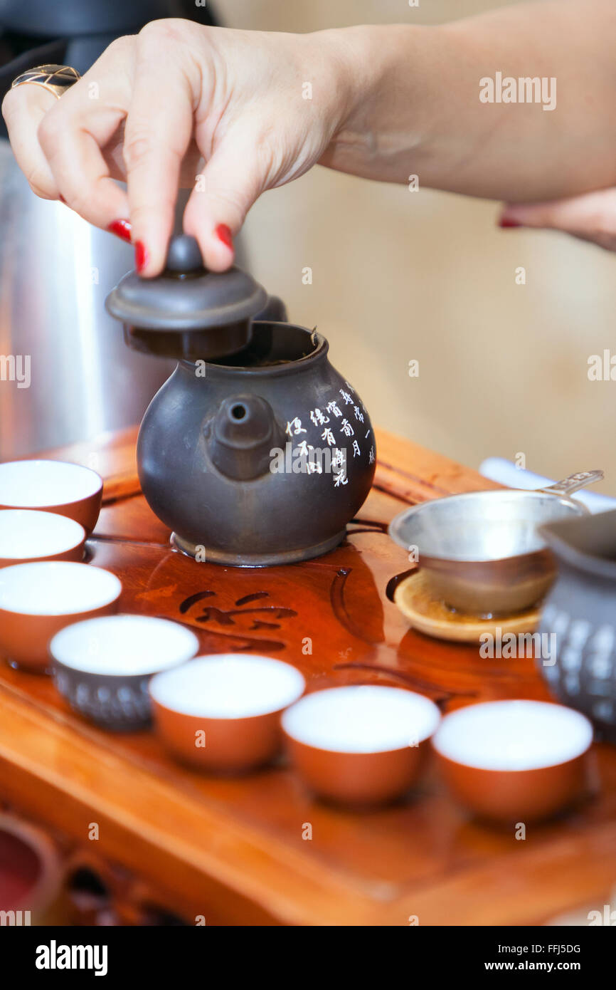 Chinese tea ceremony Stock Photo - Alamy